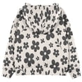 BZSMCE Color Block Flowers Pattern Print Hoodie Casual Pullover ...
