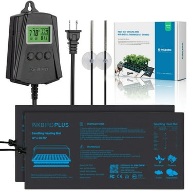 iPower 2-Pack 40-108°F Digital Heat Mat Thermostat Controller for Seed ...
