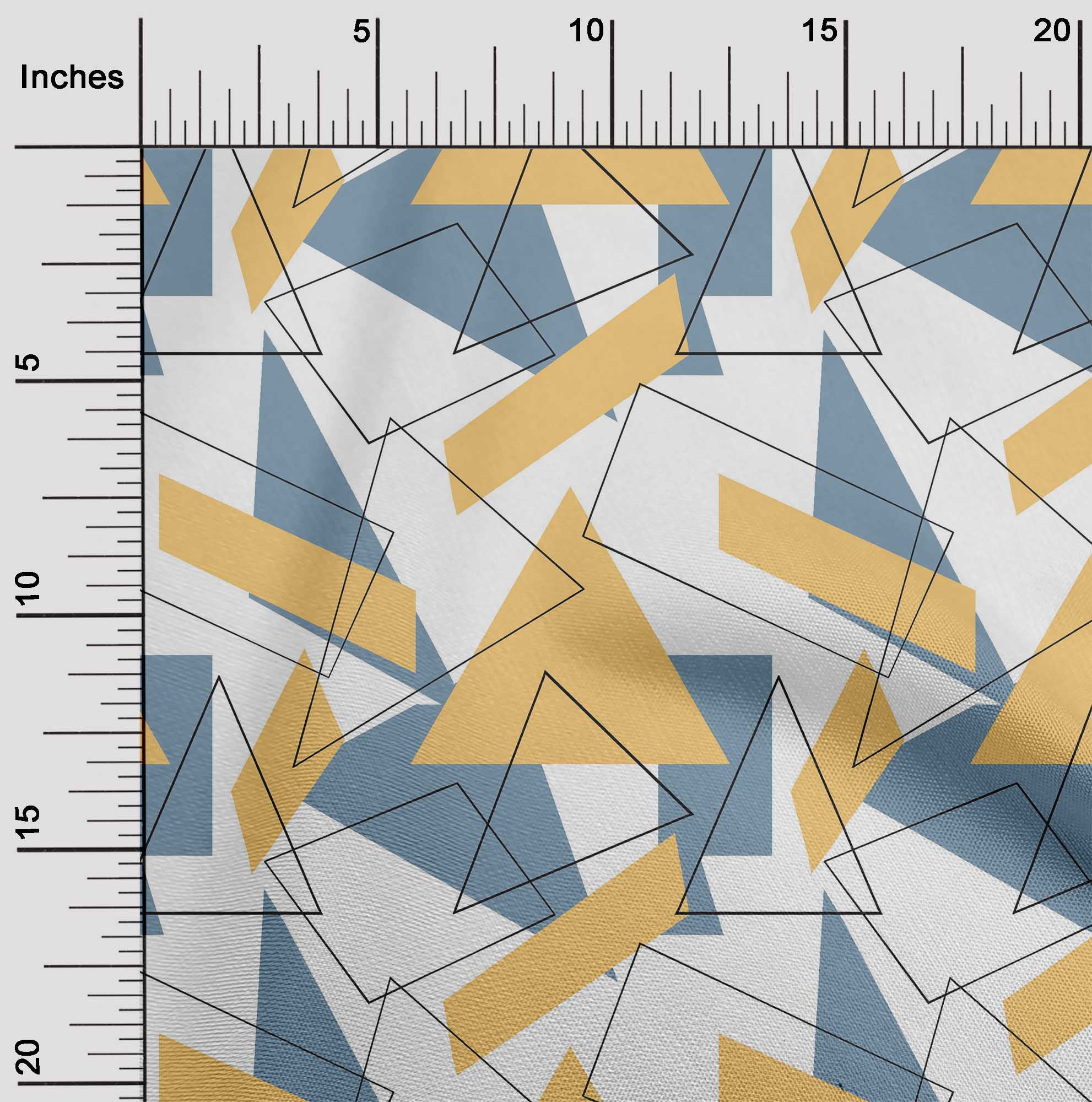 oneOone Silk Tabby Fabric Rectangle & Triangle Geometric Print Fabric ...