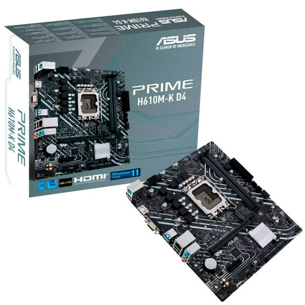 Tarjeta Madre Asus PRIME H610M-K Intel 1700 DDR4 Micro ATX H610M-K | Bodega Aurrera en línea