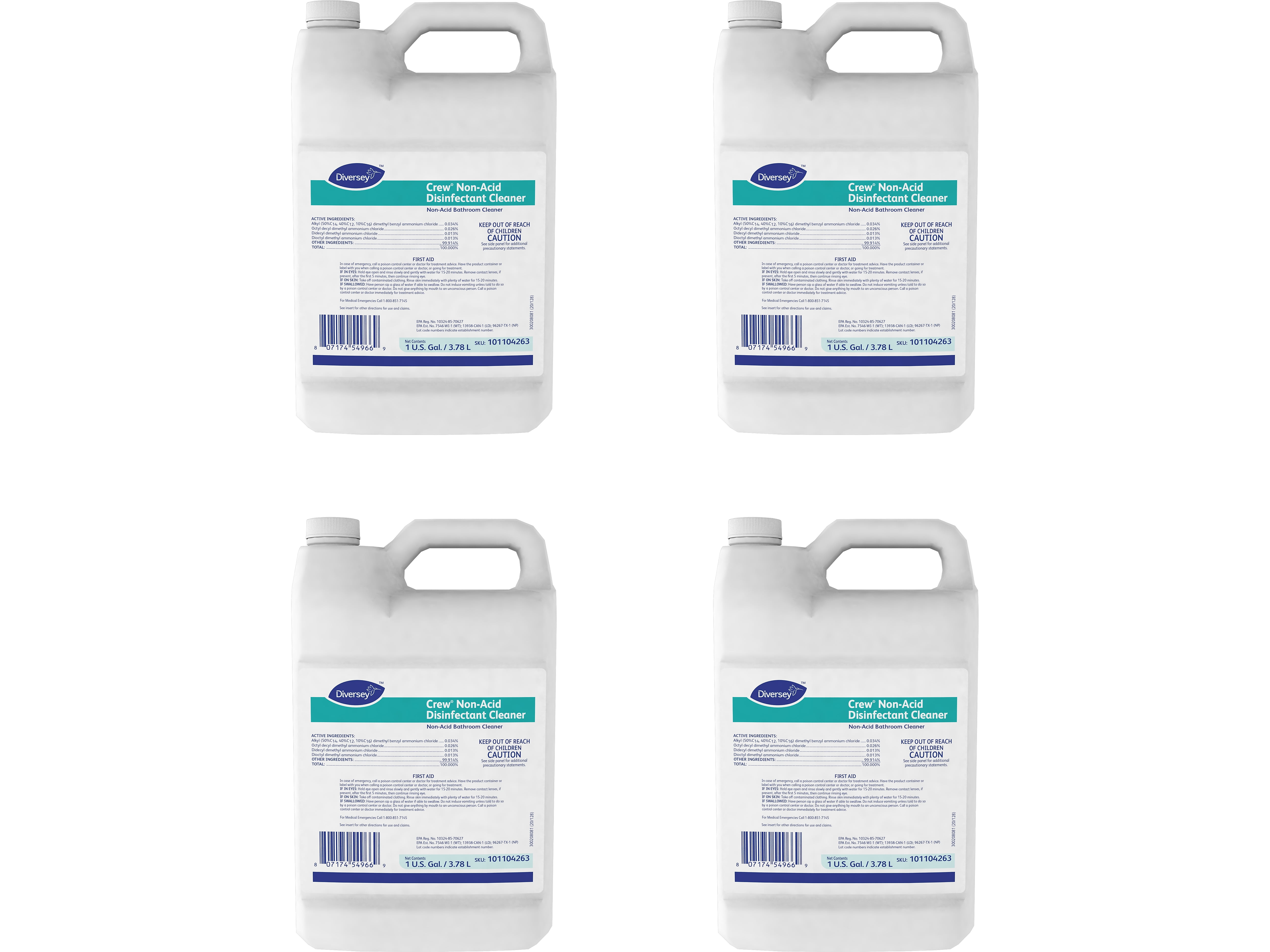 Crew Non-Acid Disinfectant Cleaner Fresh 128 Oz. 4/Carton 101104263 ...