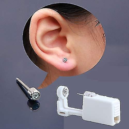 2pcs Self Ear Piercing Gun Earring Disposable Piercing Kit No Pain Easy ...