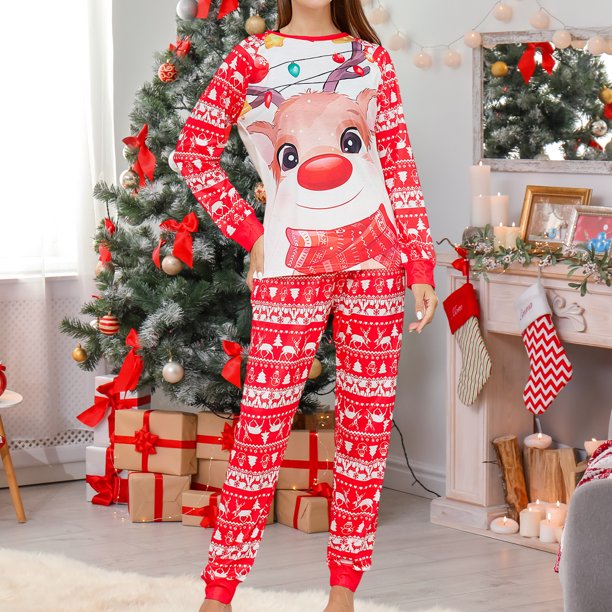 Clairlio 2 Piece Matching Set Comfy Holiday Xmas Sleepwear Suit Parent ...