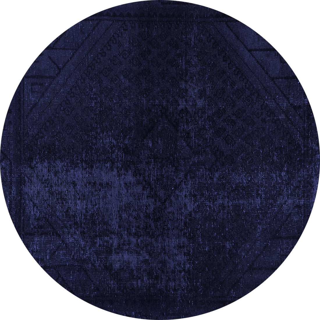 Ahgly Company Machine Washable Indoor Round Abstract Blue Modern Area ...