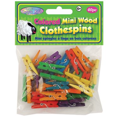 120 Pc Mini Craft Clothespins Wood 1" Small Arts Multi Color Clothes ...