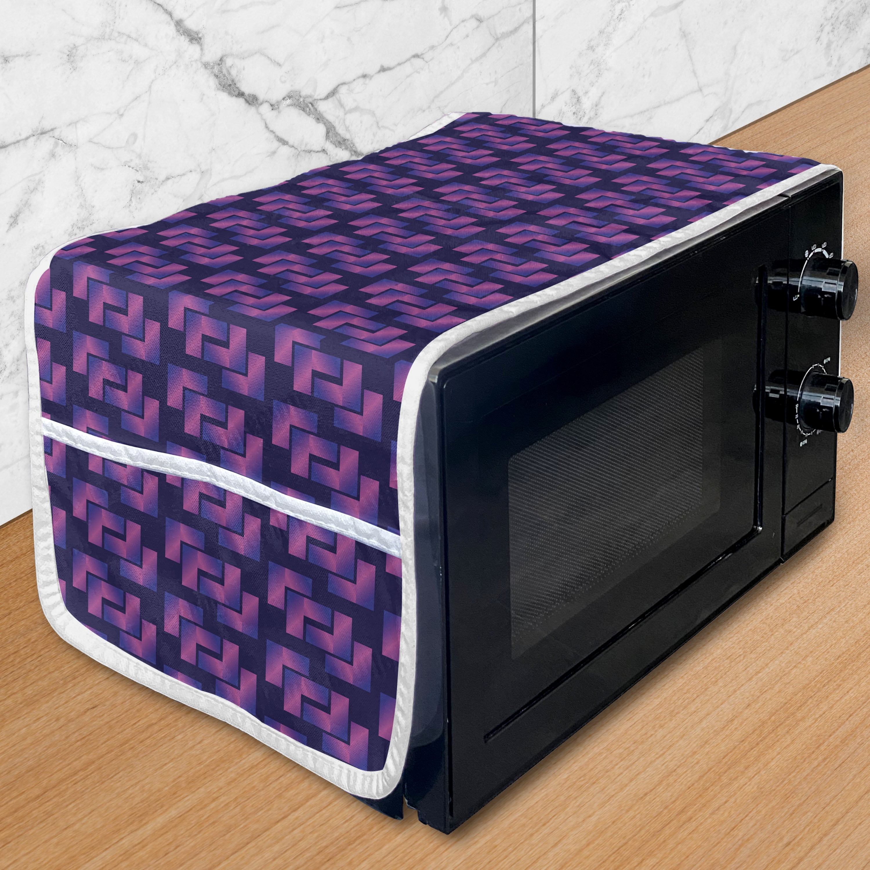 Synthwave Microwave Oven Cover, Purple Toned Gradient with Futuristic ...