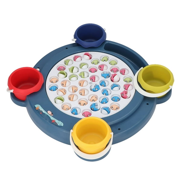 Rotating Fish Board, Plastic Blue Rotating Fish Toy With Fishing Rod ...