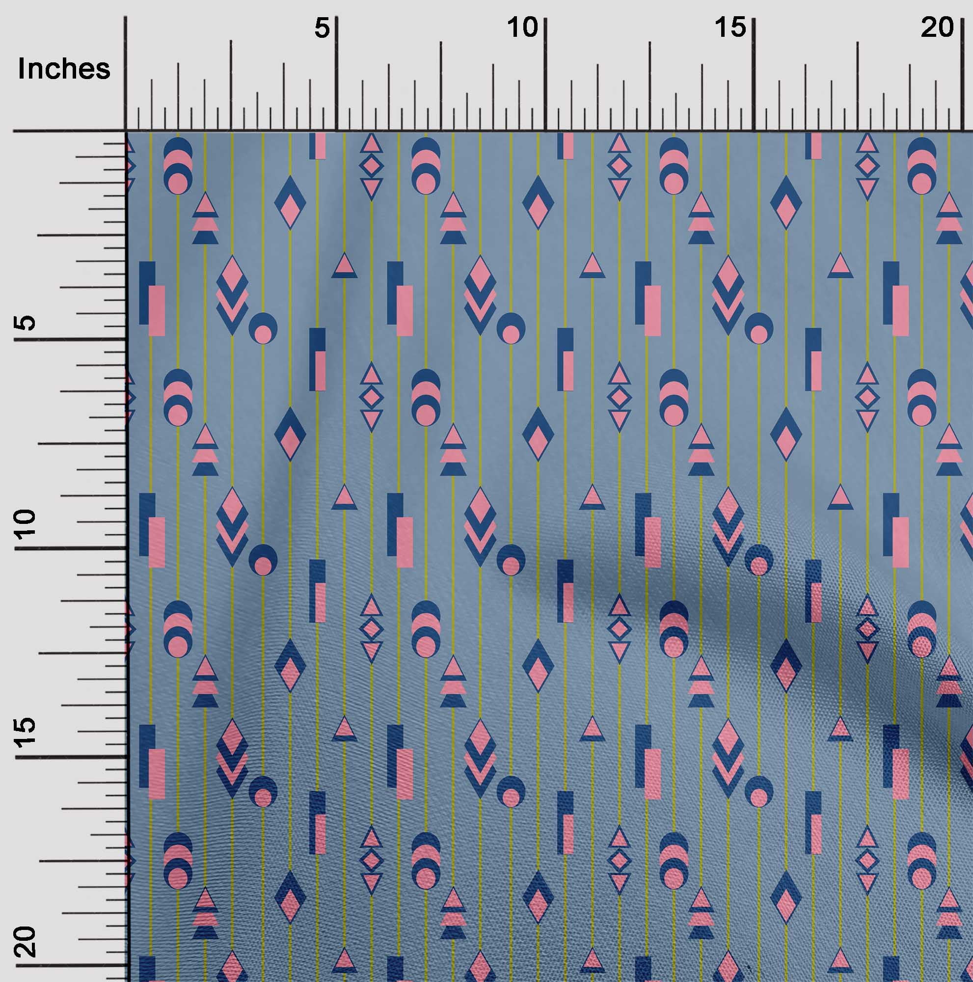 oneOone Organic Cotton Poplin Twill Fabric Stripe & Geometrical Shapes ...