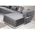 Amreena Gray Velvet Double Chaise Sectional - Walmart.com