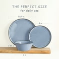 Free Shipping! Famiware Annecy Blue Dish Set for 4, 12 Pieces Stoneware ...