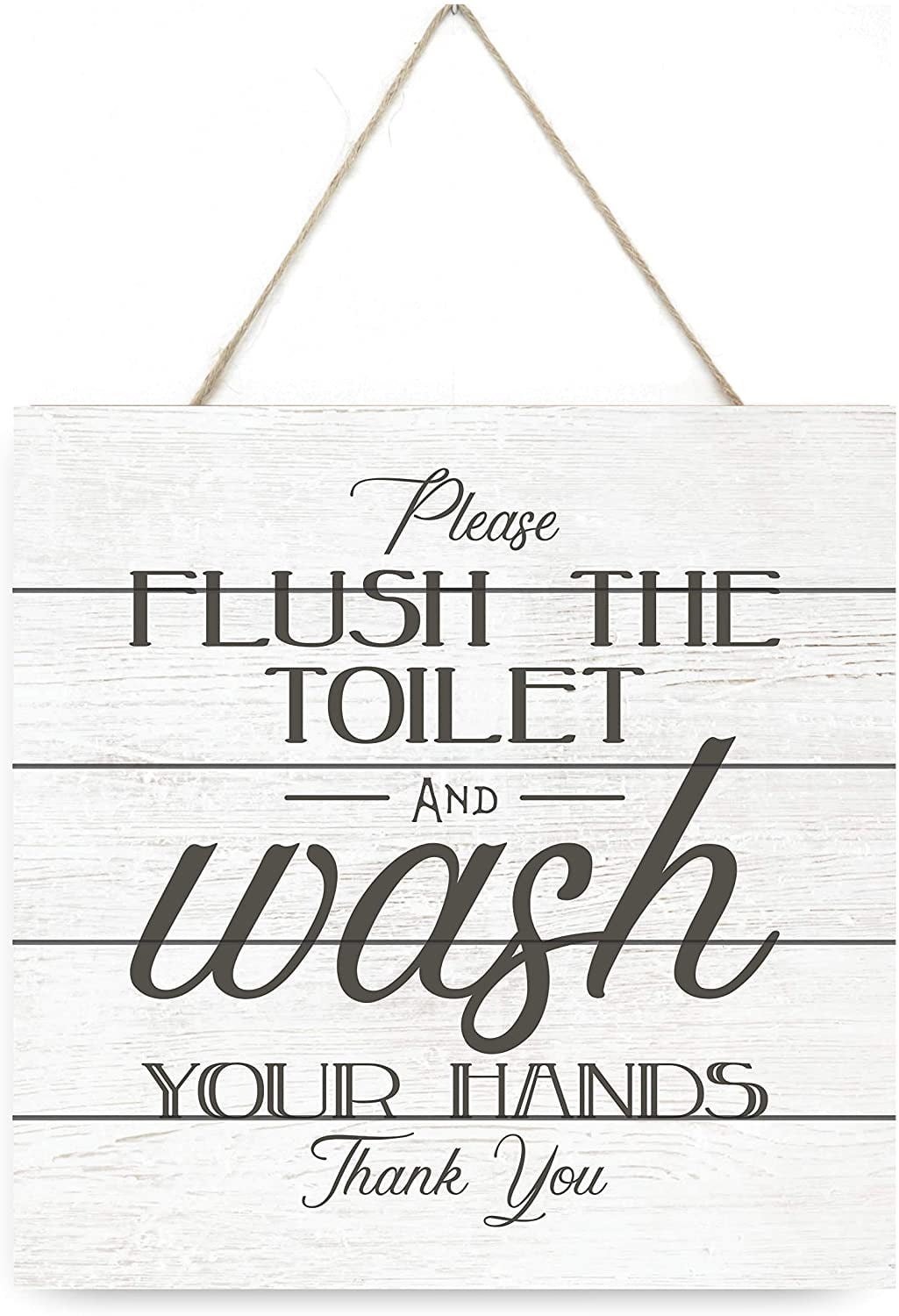 Flush The Toilet Wash Your Hands Wooden Plank Sign 7.5x7.5 - Walmart.com