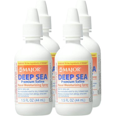 Major Deep Sea Saline Nasal Spray 1.5 oz, Pack of 6, Relieves Nasal ...