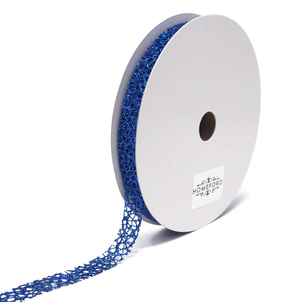 Glitter Web Mesh Ribbon, 5/8-Inch, 25 Yards, Navy - Walmart.com