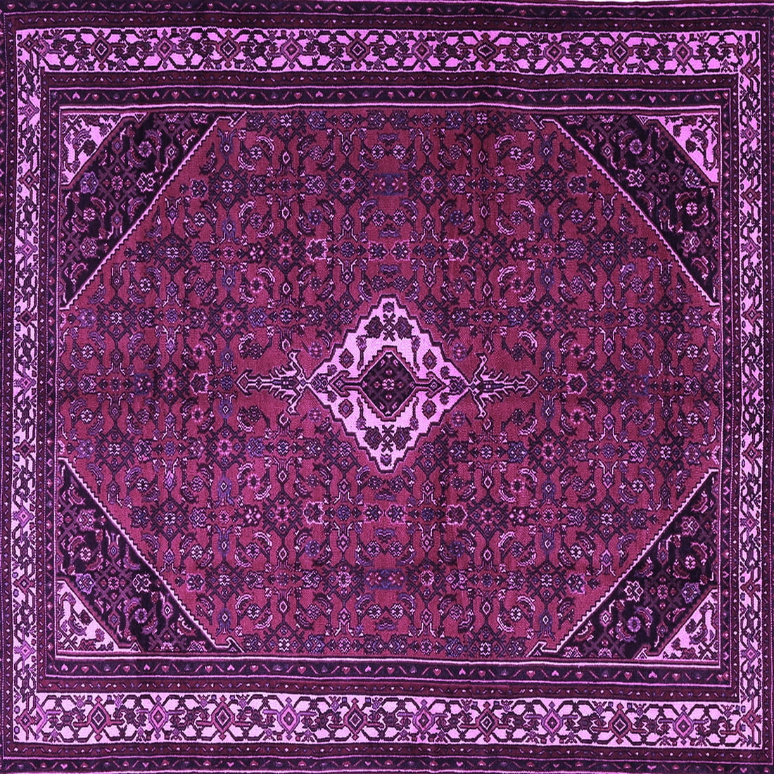 Ahgly Company Indoor Square Persian Purple Traditional Area Rugs, 6 ...