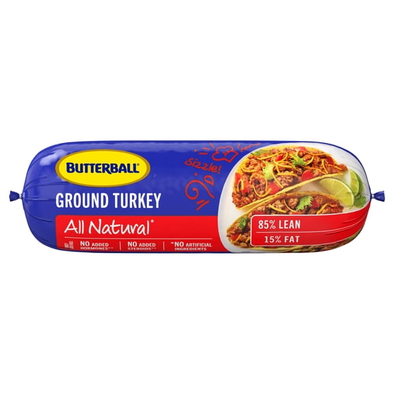 Butterball All Natural Fresh Ground Turkey, 93/7%, Tray, 3 Pounds, 22 ...