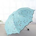 CaiYueKe Flower Folding Umbrella Sun Rain Protection UV Compact Travel ...