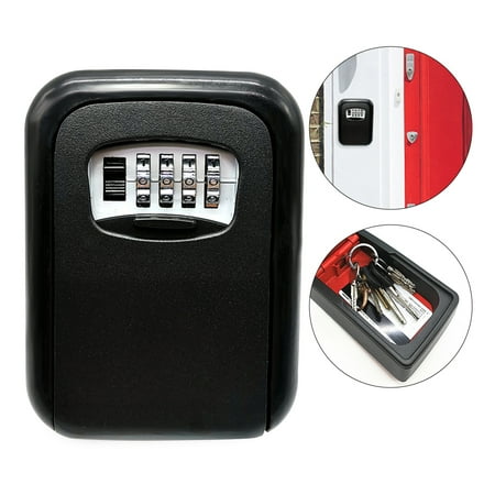 Key Storage Lock Box 4-Digit Combination Lock Box Wall Mounted Lock Box ...