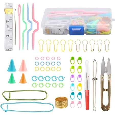 64Pcs Knitting Tool Kit, Knitting and Crochet Accessories with Knitting ...