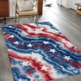 Abstract Gradient Washable Area Rugs 4'x6', Red Blue Tie-dye Stars U.S ...