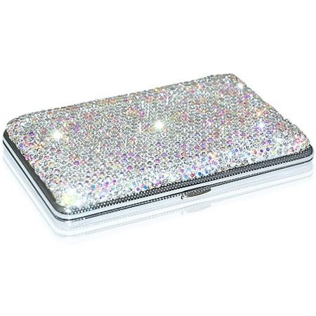 Finydr Metal Cigarette Case Bling Crystal Cigarette Box Double Sided ...