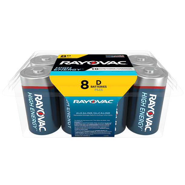 Rayovac High Energy D Batteries (8 Pack), Alkaline D Cell Batteries ...