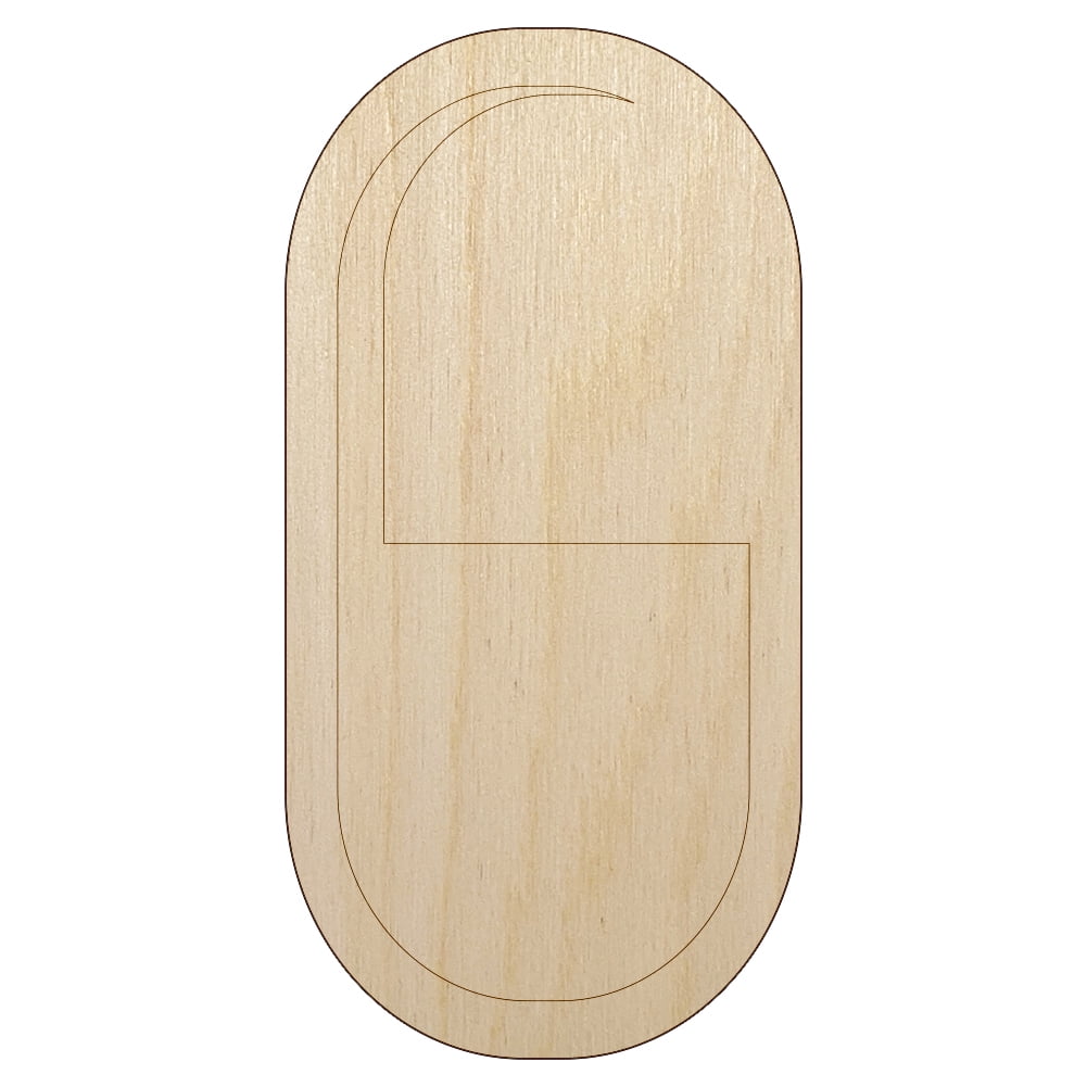 Pill Medicine Wood Shape Unfinished Piece Cutout Craft DIY Projects - 4 ...