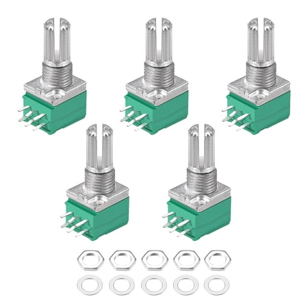Potentiometer B5K Ohm Variable Resistors Double Turn Rotary Carbon Film ...