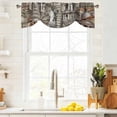 Abstract Art Tie Up Valance Curtains Classical World-famous Buildings ...