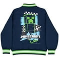 Minecraft Boy's Bomber Jacket, Zip-Up Creeper Graphic Print Varsity ...