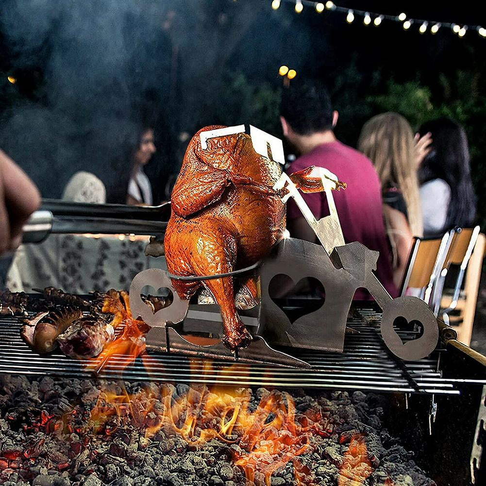 Stainless Steel Grill Beer Can Chicken Stand for Camping Family ...