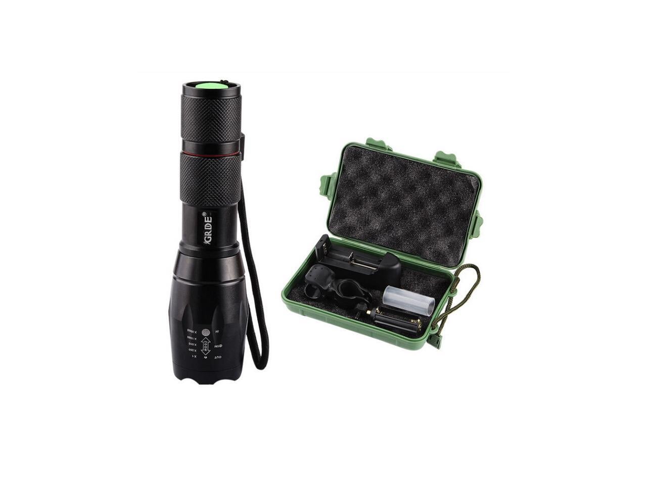 Rotate the zoom Flashlight genuine CREE LED flashlight rechargeable ...