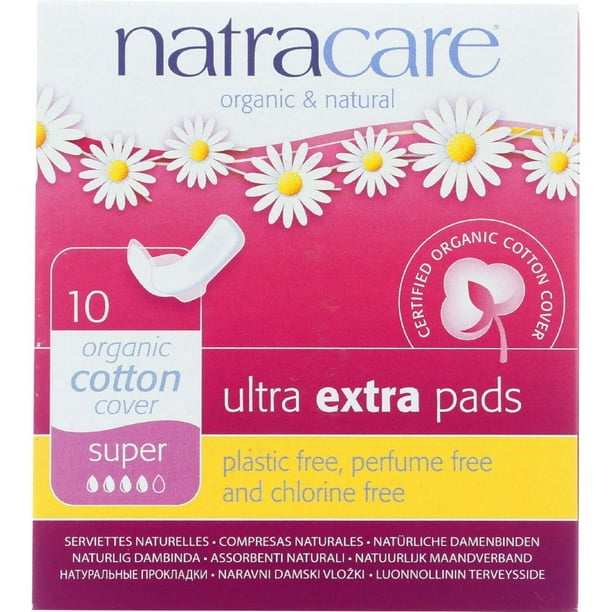 Natracare Natural Organic Ultra Extra Pads, Super, 10 Ct - Walmart.com ...