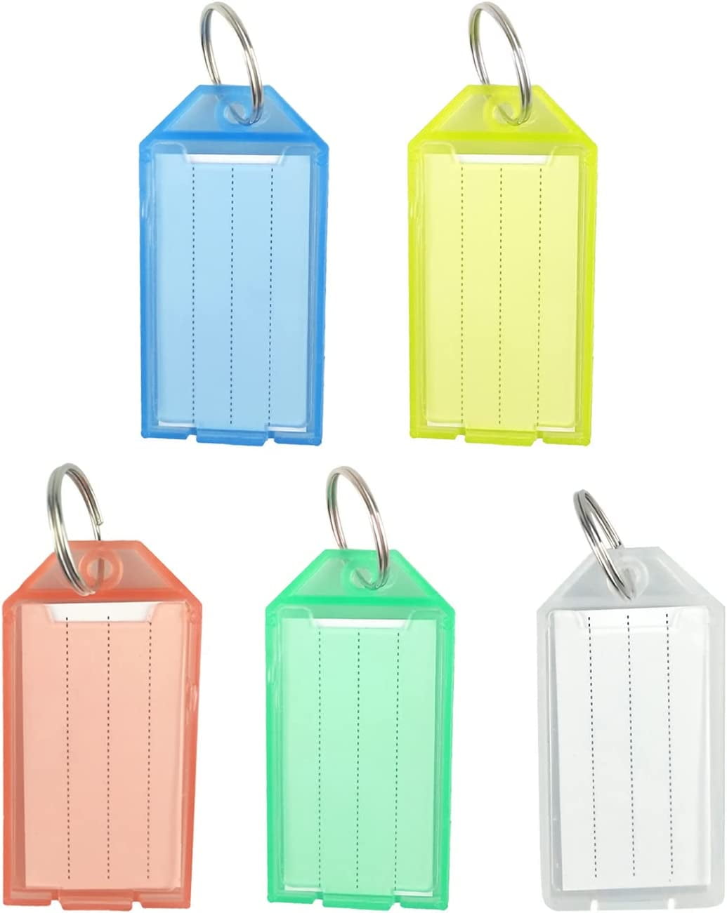 20 Pack 2.2 Inch Tough Plastic Key Tags, Key Labels with Split Ring and ...