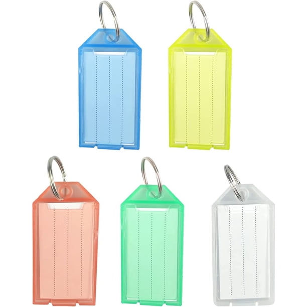 20 Pack 2.2 Inch Tough Plastic Key Tags, Key Labels with Split Ring and ...