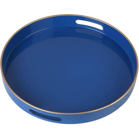 Decorative Tray, Round Plastic Tray with Handles, Modern Vanity Tray ...