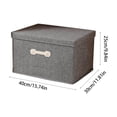 30L Foldable Linen Fabric Storage Box With Lid And Handles Gray 1 Pack ...