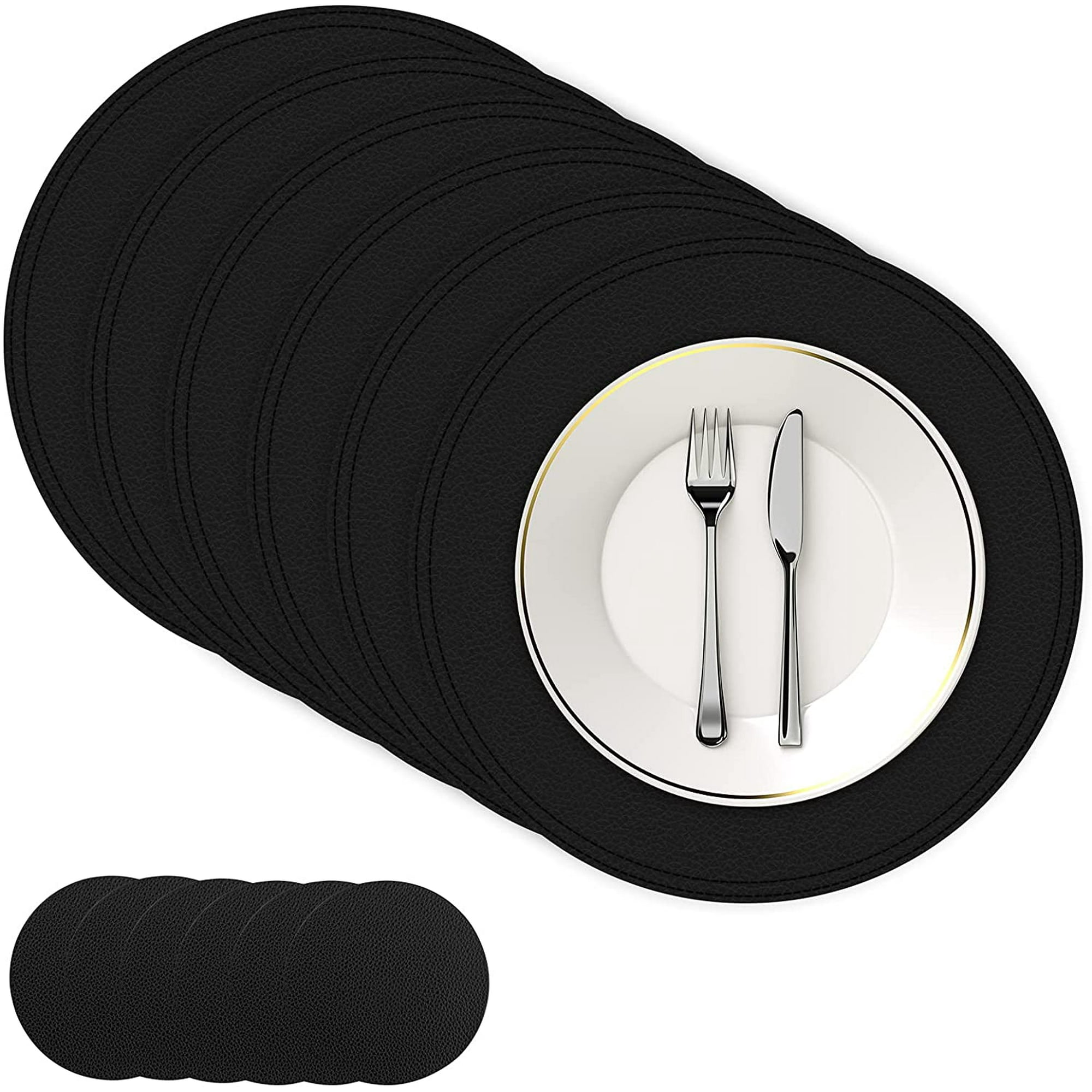 Click here for Geecy Round Placemats Faux Leather Placemats And S... prices