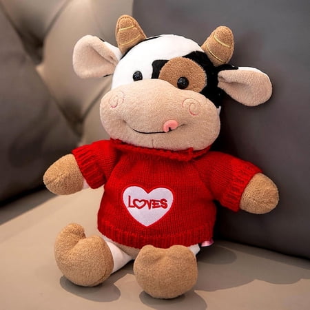 Cow Plush Toy, Cow Stuffed Plush Toy, Cute Cartoon Cow Plush Doll, Boy ...
