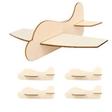 OGITUDE 5pcs Diy Assembled Airplane Unpainted Airplane Wood Unfinished ...