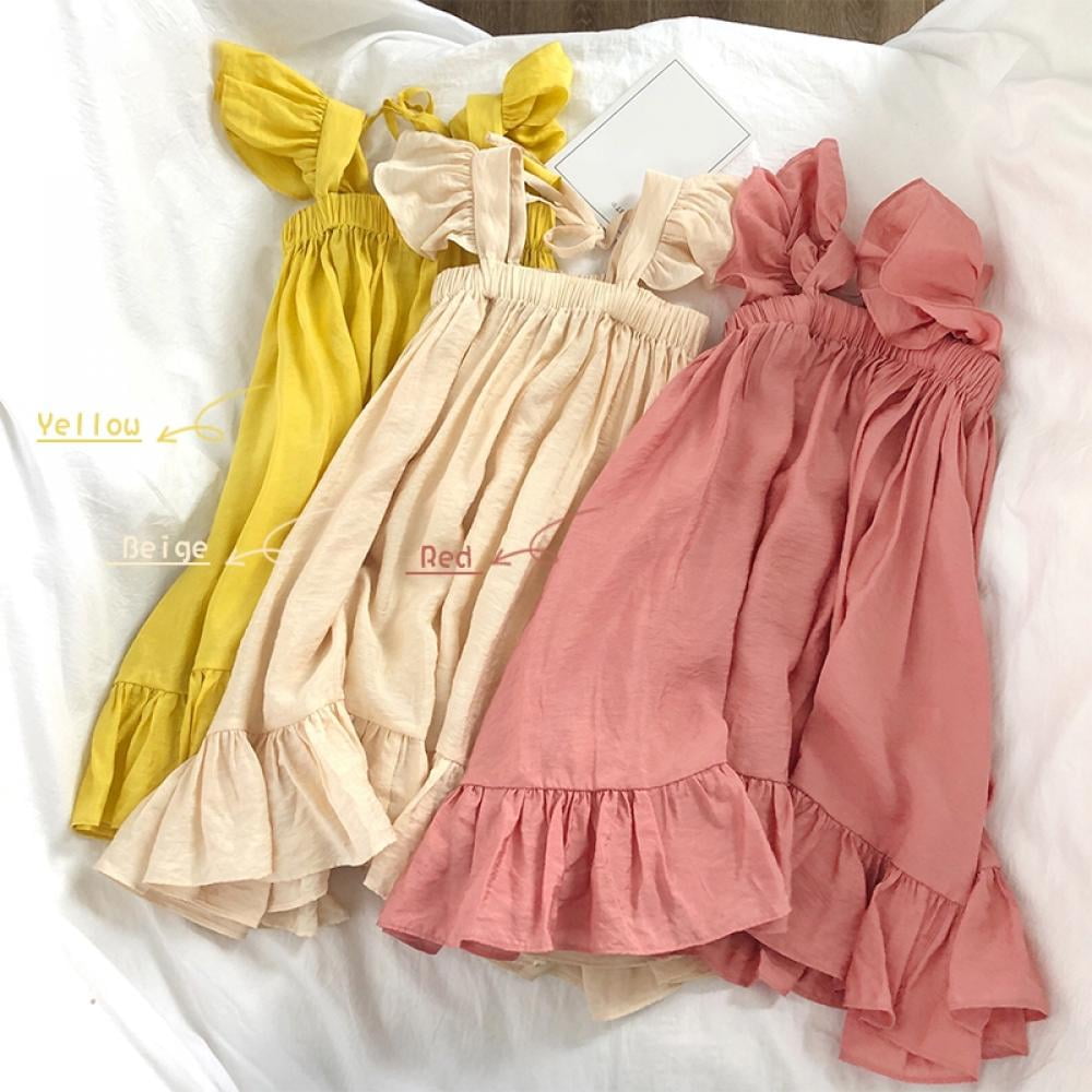Girl Maxi Dress Kids Casual Flying Sleeve Dresses for Girls 1-7T ...