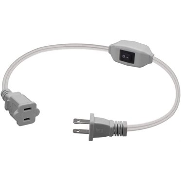 Extension Cord 3 ft White 3-Outlet Flat Plug 16 Gauge Wire White Power ...