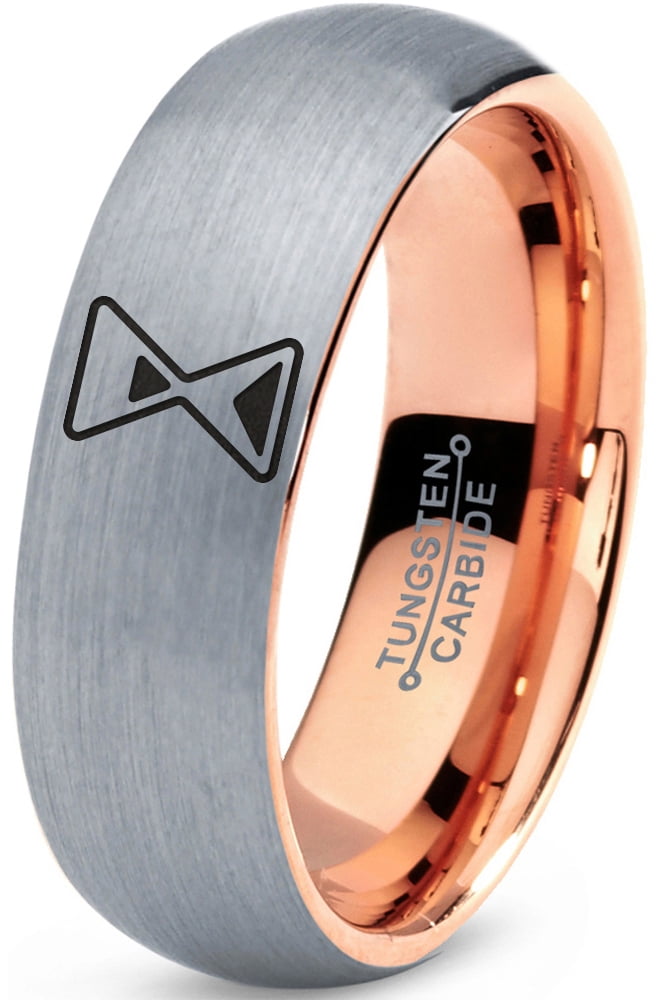 Tungsten Time Capsule Sand Hourglass Hour Glass Band Ring 7mm Men Women ...