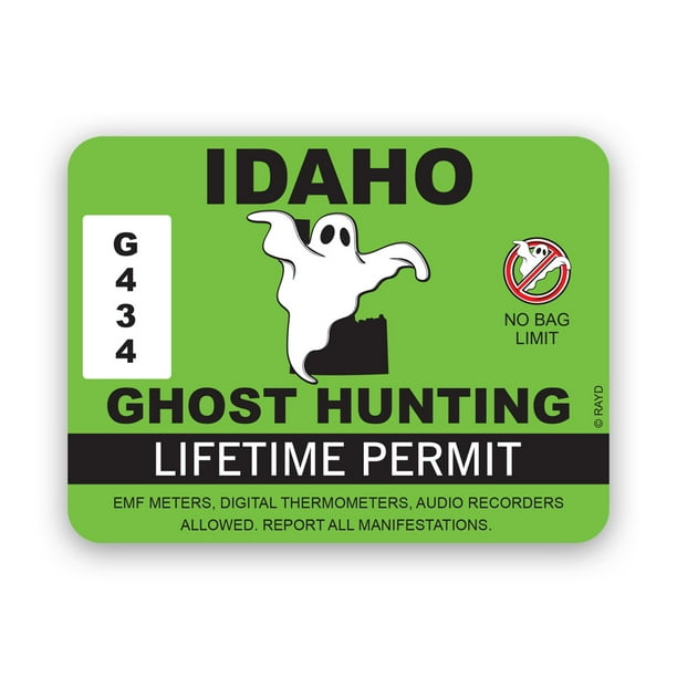 Idaho Ghost Hunting Permit Sticker Decal - Self Adhesive Vinyl ...