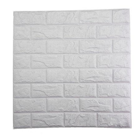 Jinveno 60x60cm DIY 3D Brick Wall Stickers PE Foam Safety DIY Bedroom ...