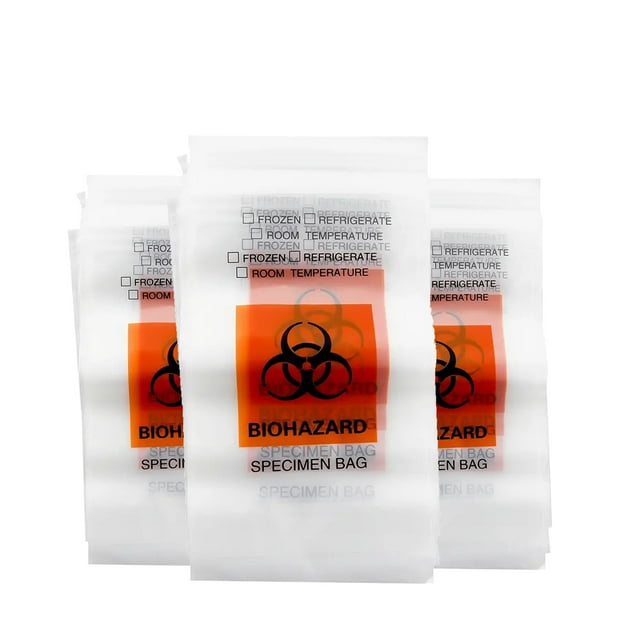 1000pcs Bags 6x9In Specimen Transport Biohazard Bag, 2 Pockets, Econo ...