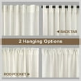 GUAJDE-Kitchen Curtains 24 Inch Length 2 Panel Back Tab Pocket Natural ...