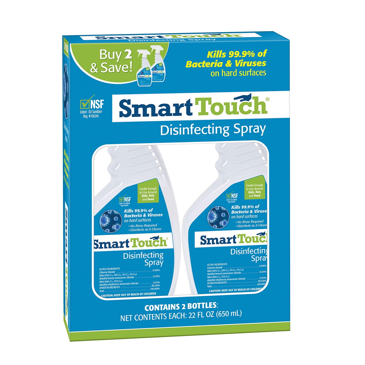 Smart Touch Disinfectant Spray (22 Oz., 2 Pk.) - Walmart.com