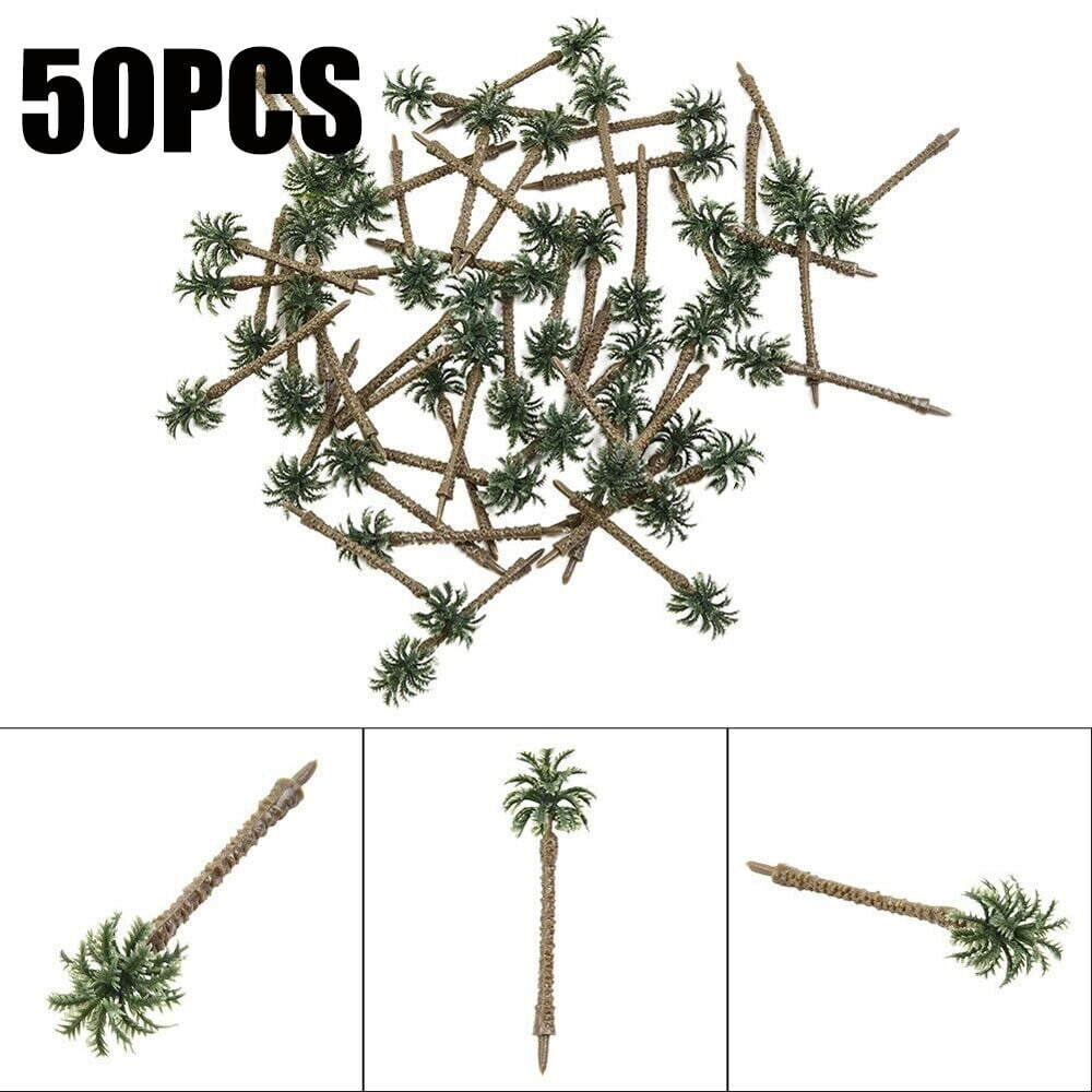 50 Pcs 70mm Coconut Palm Trees For N Or HO Scale Layout Model Tree ...