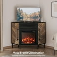 BELLEZE Harper Corner TV Stand with 18 Inch Fireplace, Media Console ...