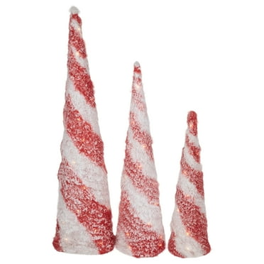Free Shipping! Northlight LED Glitter Cone Tree Set - 3 Pre-Lit Trees ...